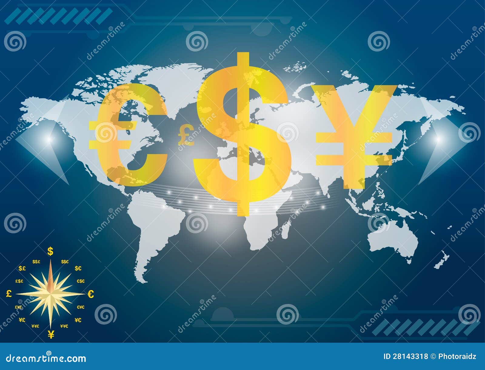 Major Currencies on World Map Stock Vector - Illustration of credit ...