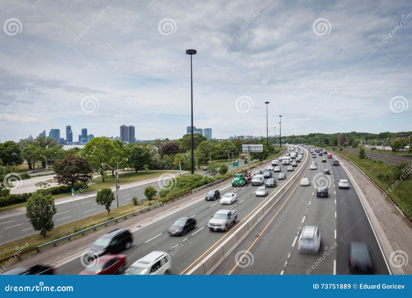 Major highway in Toronto stock image. Image of city, fast - 73751889