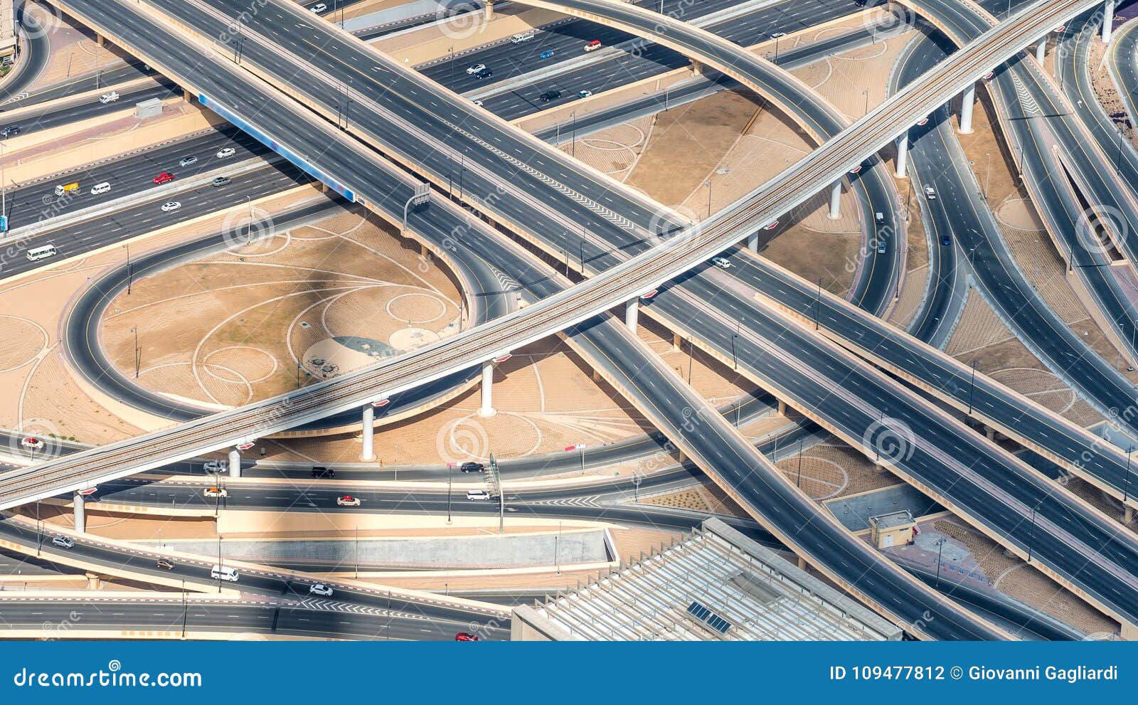 Major Roads Intersection, Aerial View Stock Photo - Image of high ...