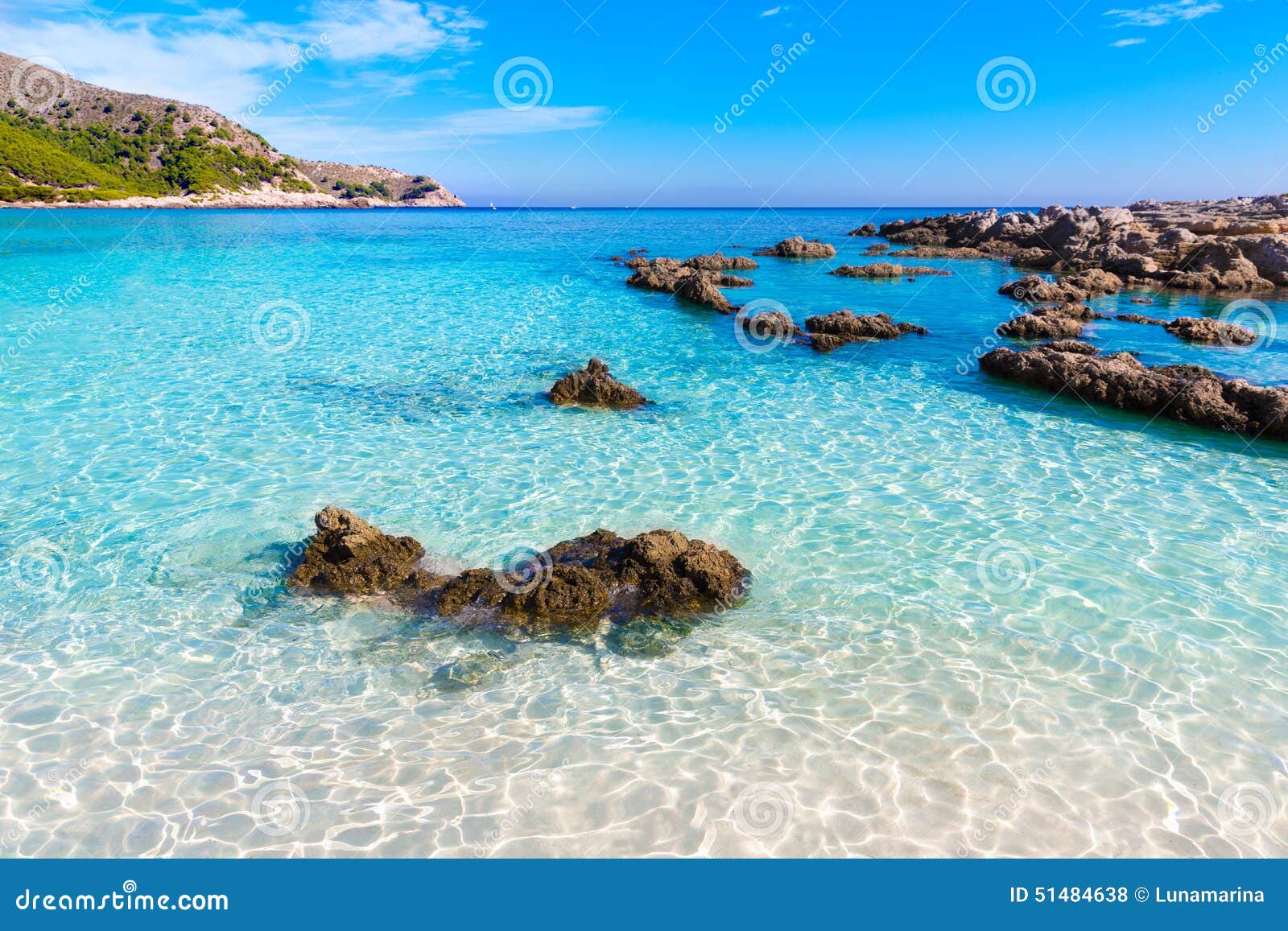 Cala Agulla Beach In Cala Ratjada On Majorca Island, Spain Medi Stock ...