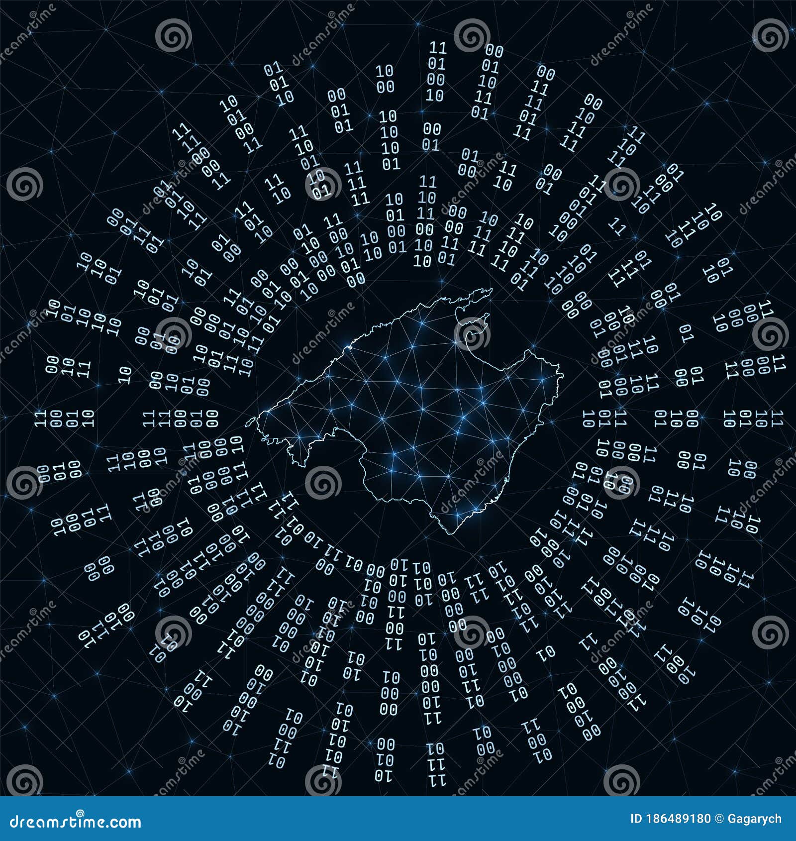 Majorca digital map. stock vector. Illustration of bright - 186489180