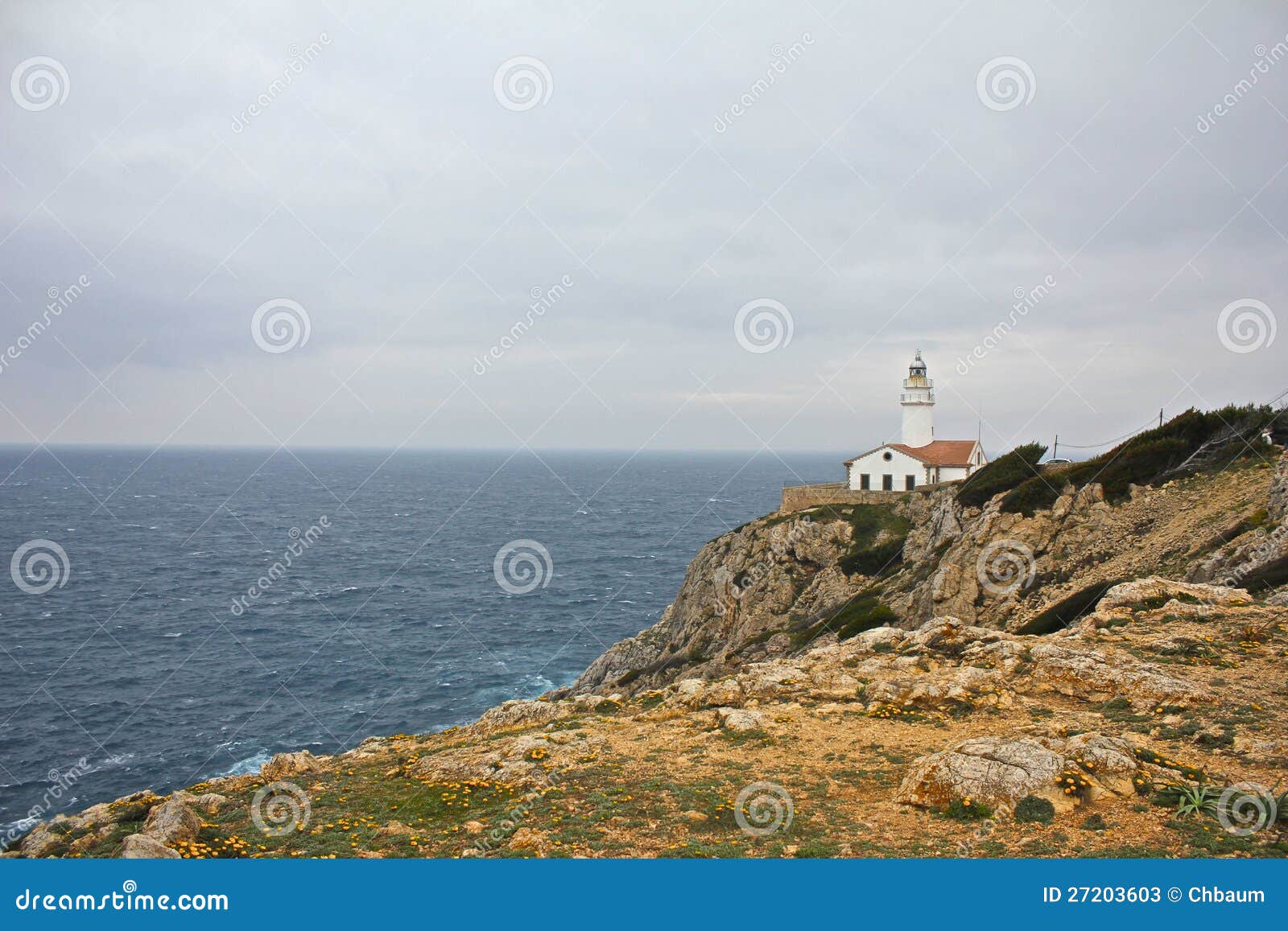 Majorca Lighthouse wide stock image. Image of house, balearic - 27203603