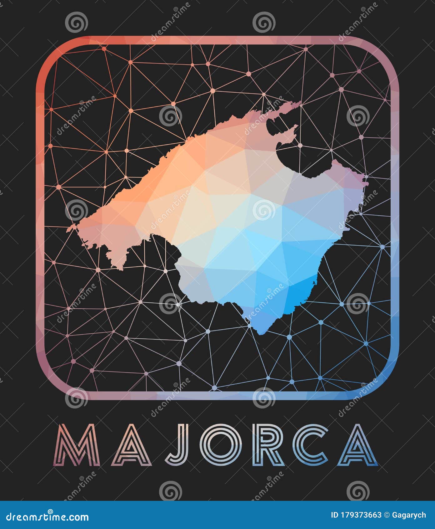 Majorca map design. stock vector. Illustration of information - 179373663