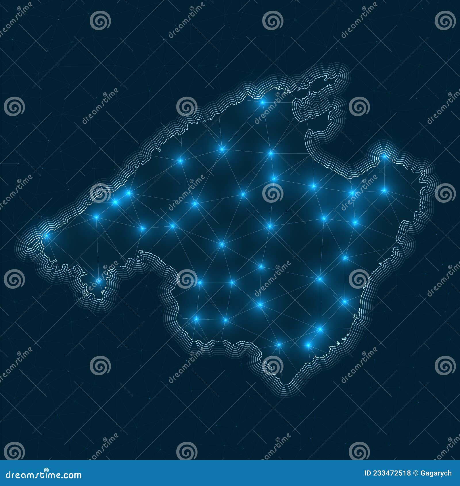 Majorca network map. stock vector. Illustration of border - 233472518