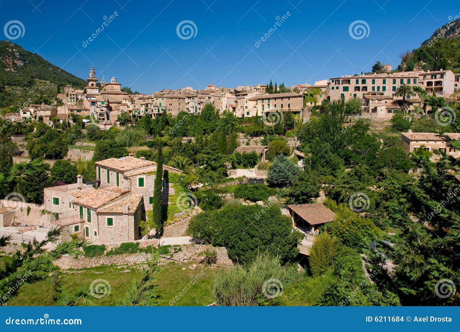 Majorca village rooftops stock photo. Image of scenic - 6211684