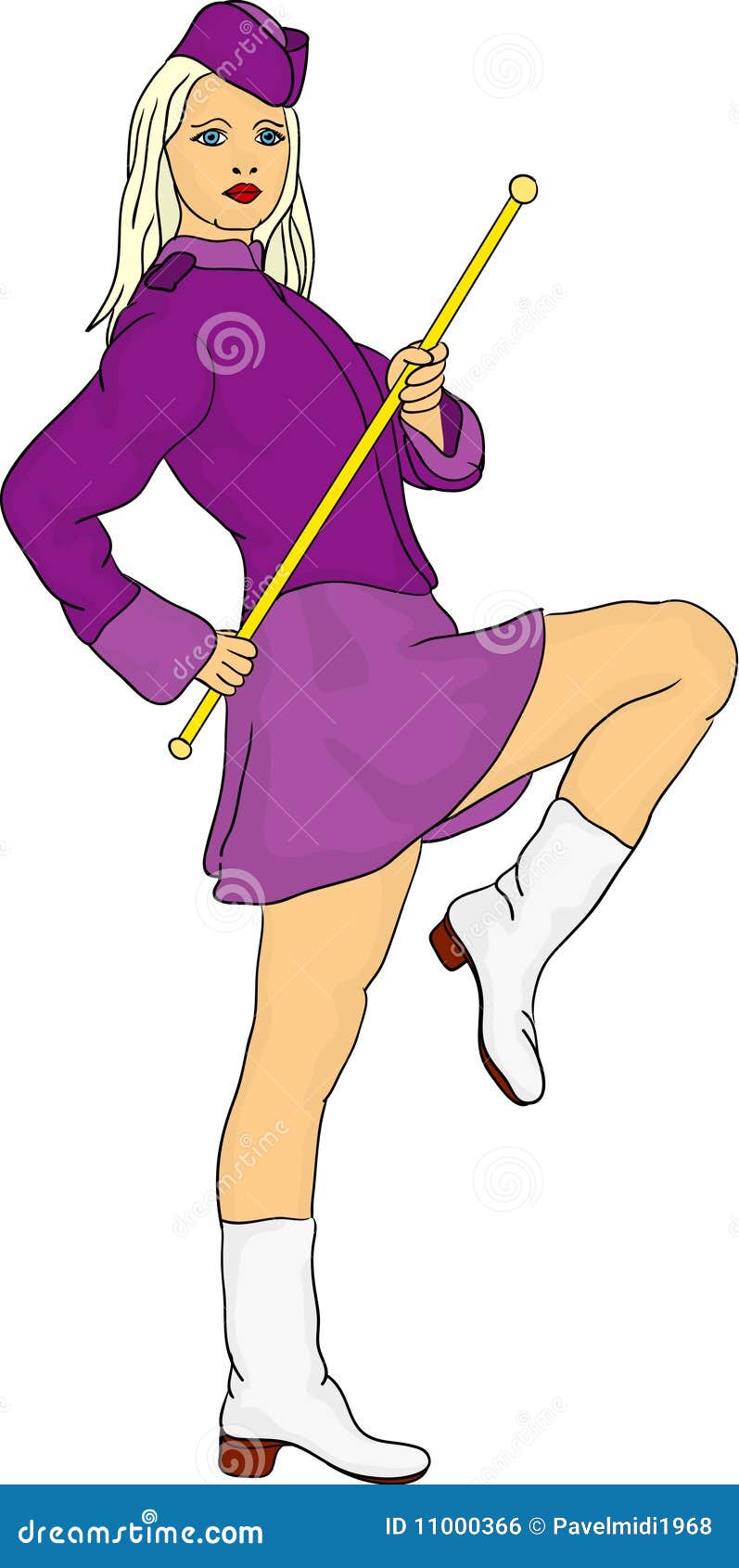 Baton Twirler Cartoon