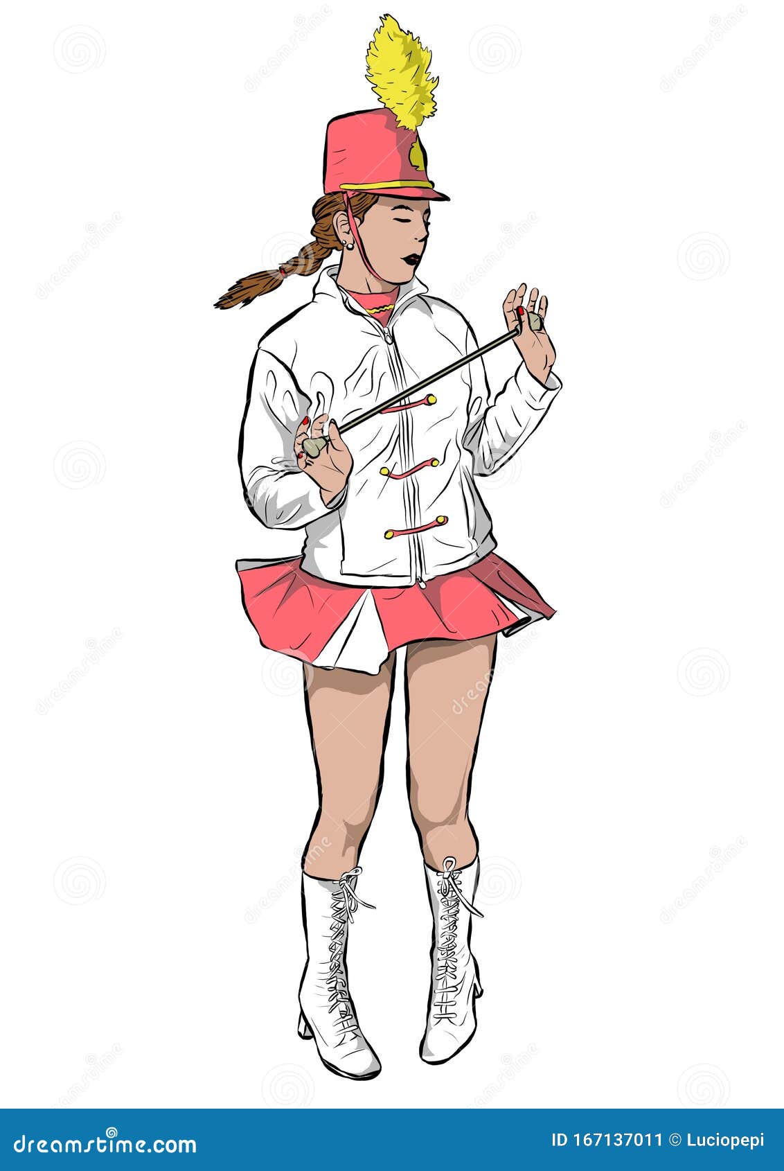 Baton Twirler Cartoon