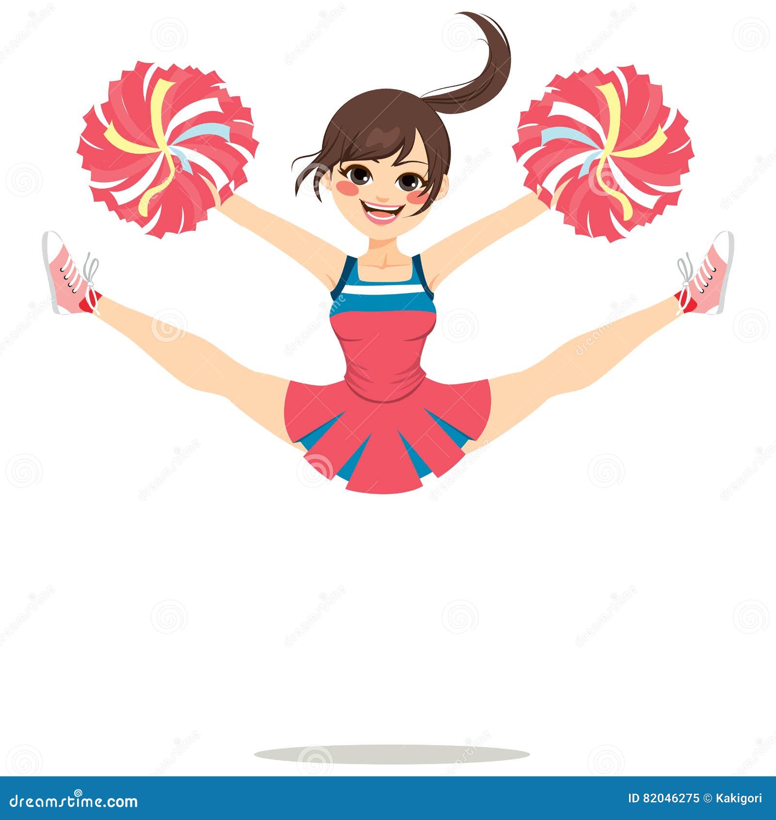 Majorette sautante Girl illustration de vecteur. Illustration du dessin ...