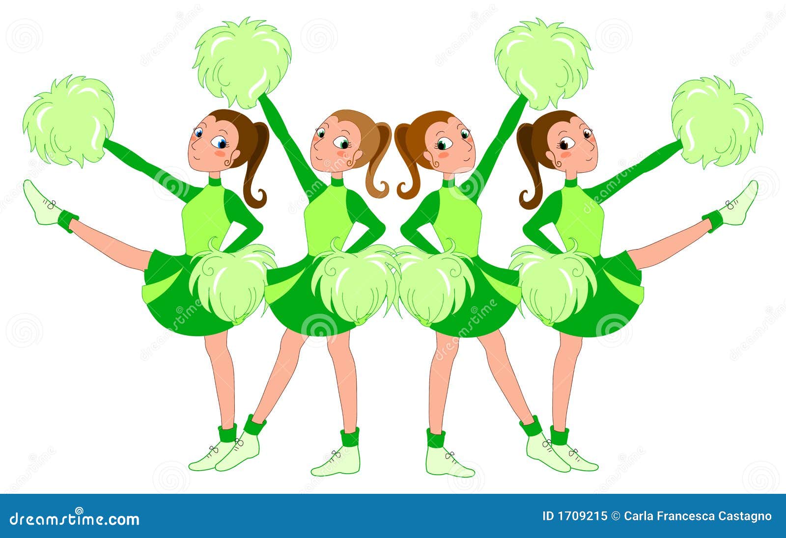 Majorettes En Vert - Illustration Vectorielle Illustration de Vecteur ...