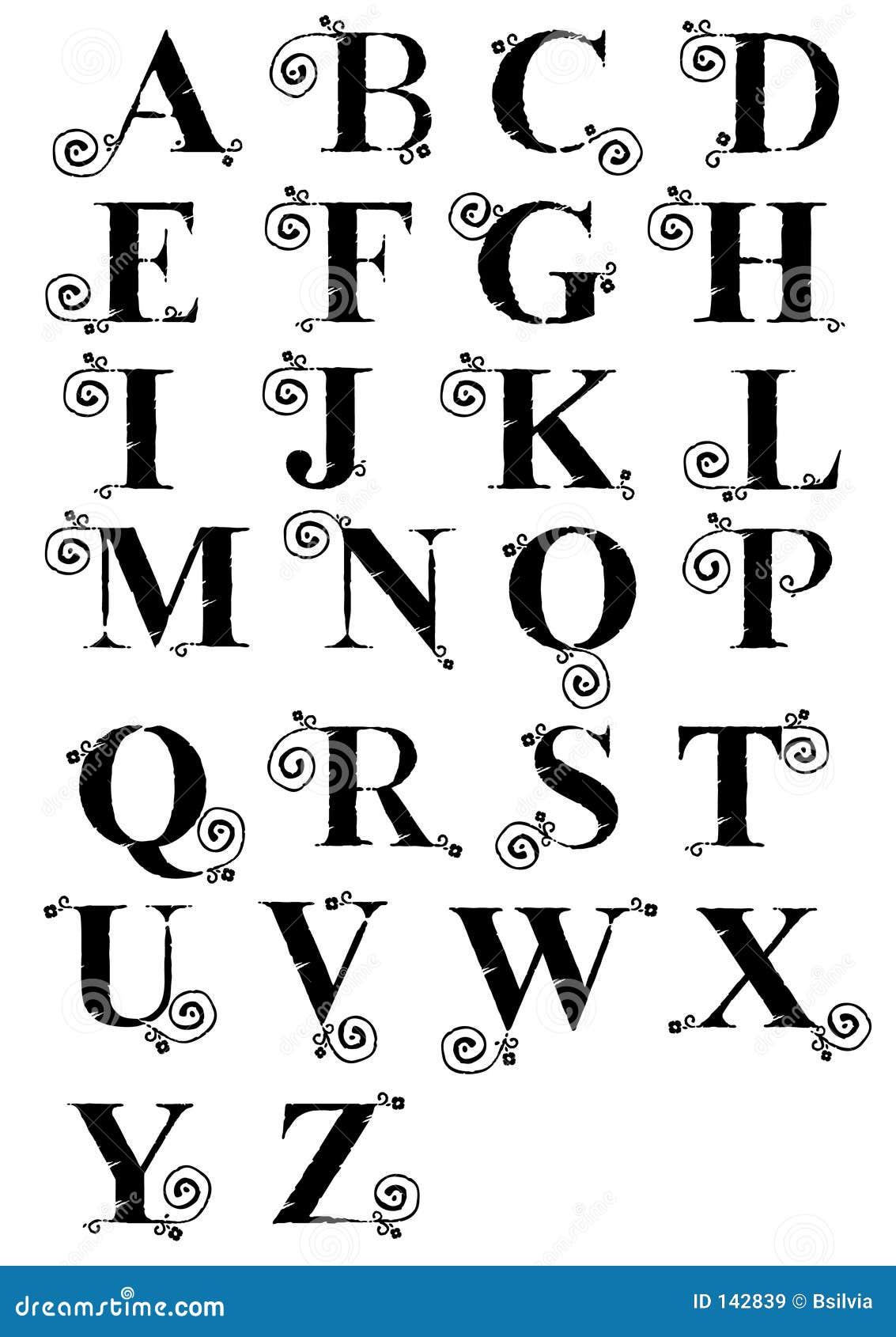 Majuscules illustration stock. Illustration du remous, lettres - 142839