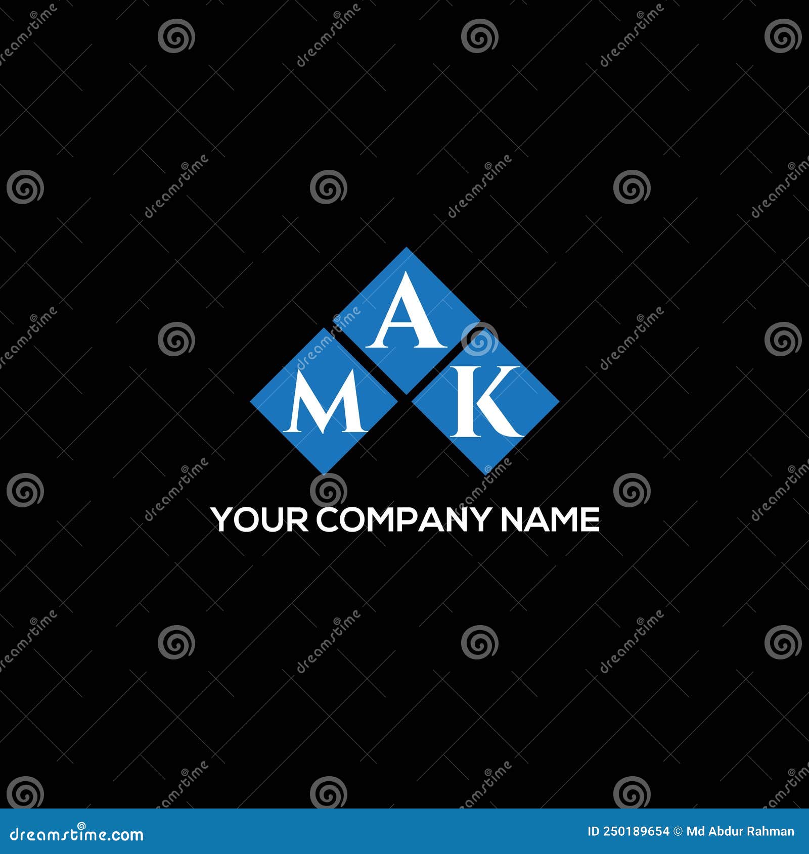 MAK Letter Logo Design on BLACK Background. MAK Creative Initials ...