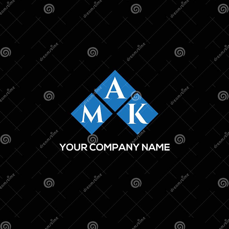 MAK Letter Logo Design on BLACK Background. MAK Creative Initials ...