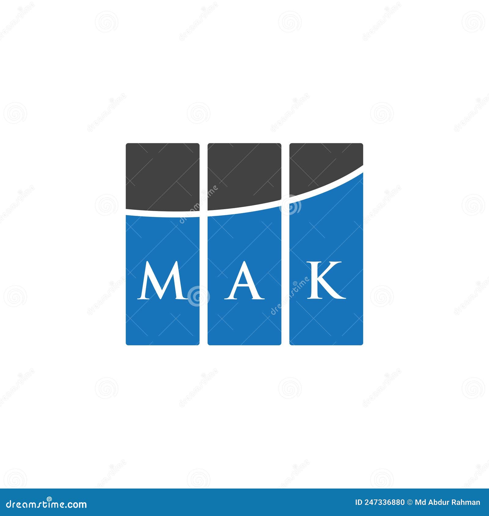 MAK Letter Logo Design on WHITE Background. MAK Creative Initials ...