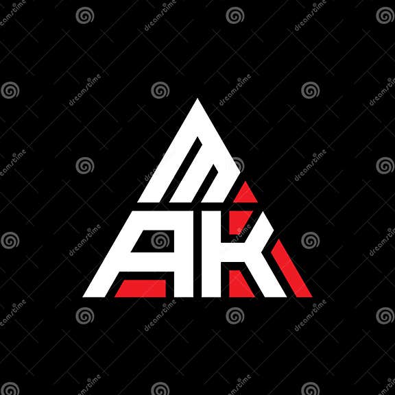 MAK Triangle Letter Logo Design with Triangle Shape. MAK Triangle Logo ...