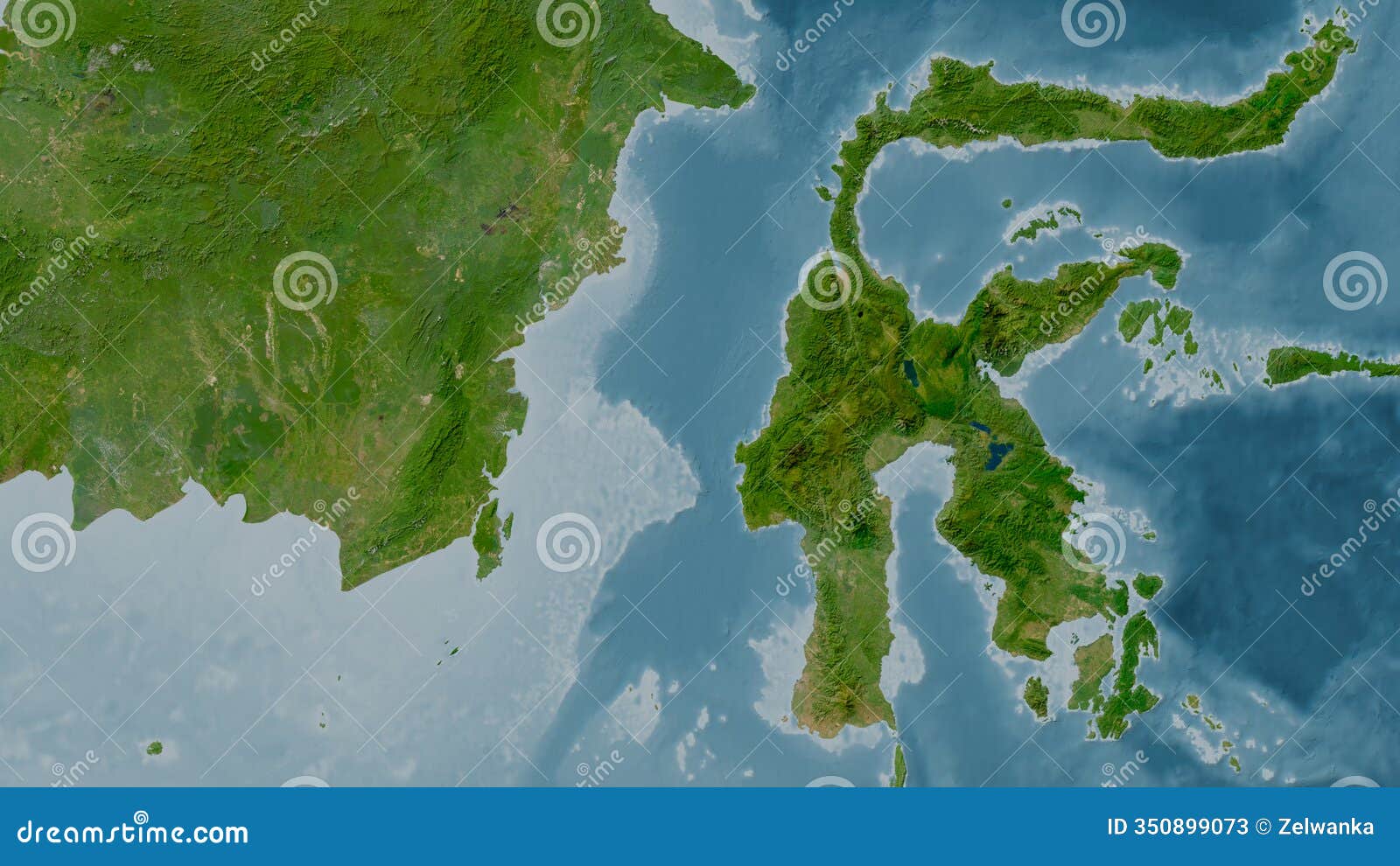 Makassar Strait. Location. Satellite Map Stock Image | CartoonDealer ...