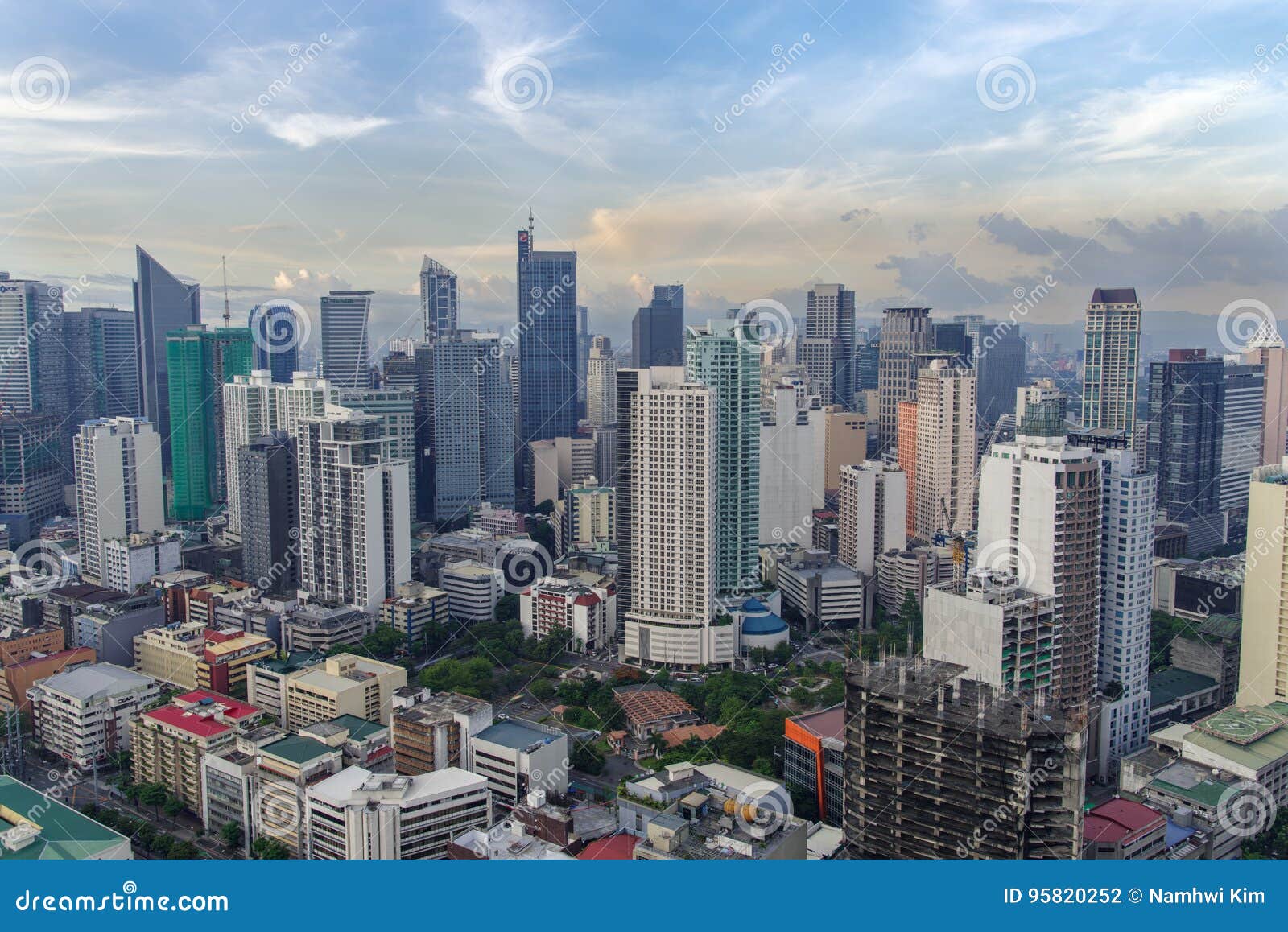 Makati city skyline view editorial photography. Image of manila - 95820252