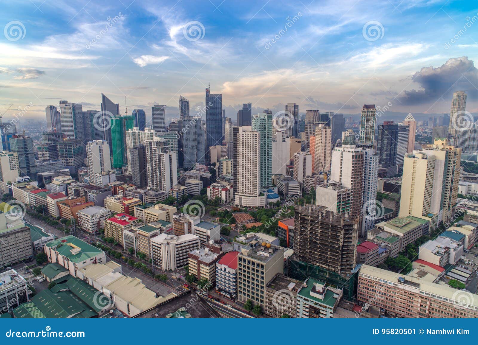 Makati city skyline view editorial photo. Image of horizon - 95820501