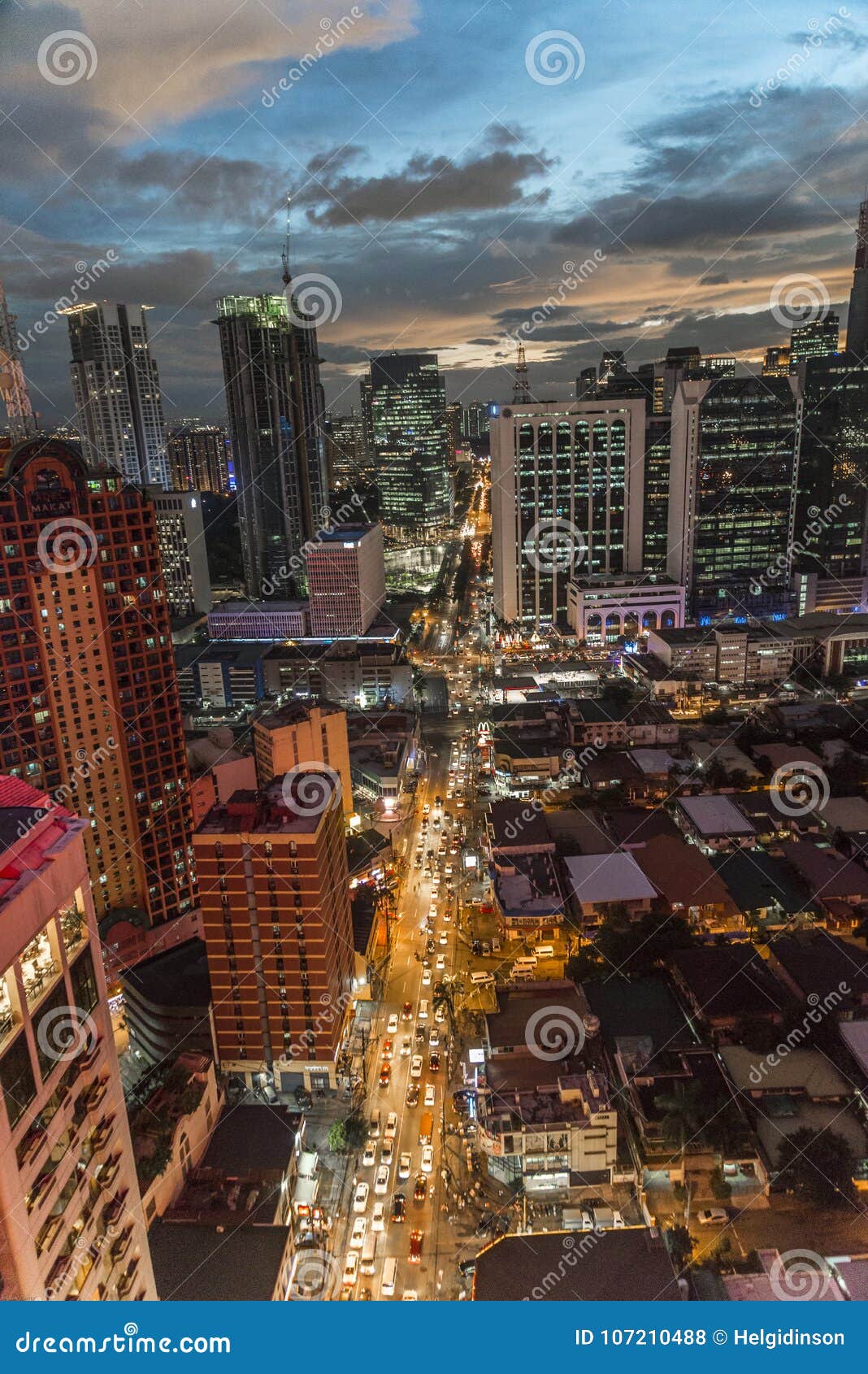 Makati Skyline editorial stock photo. Image of modern - 107210488