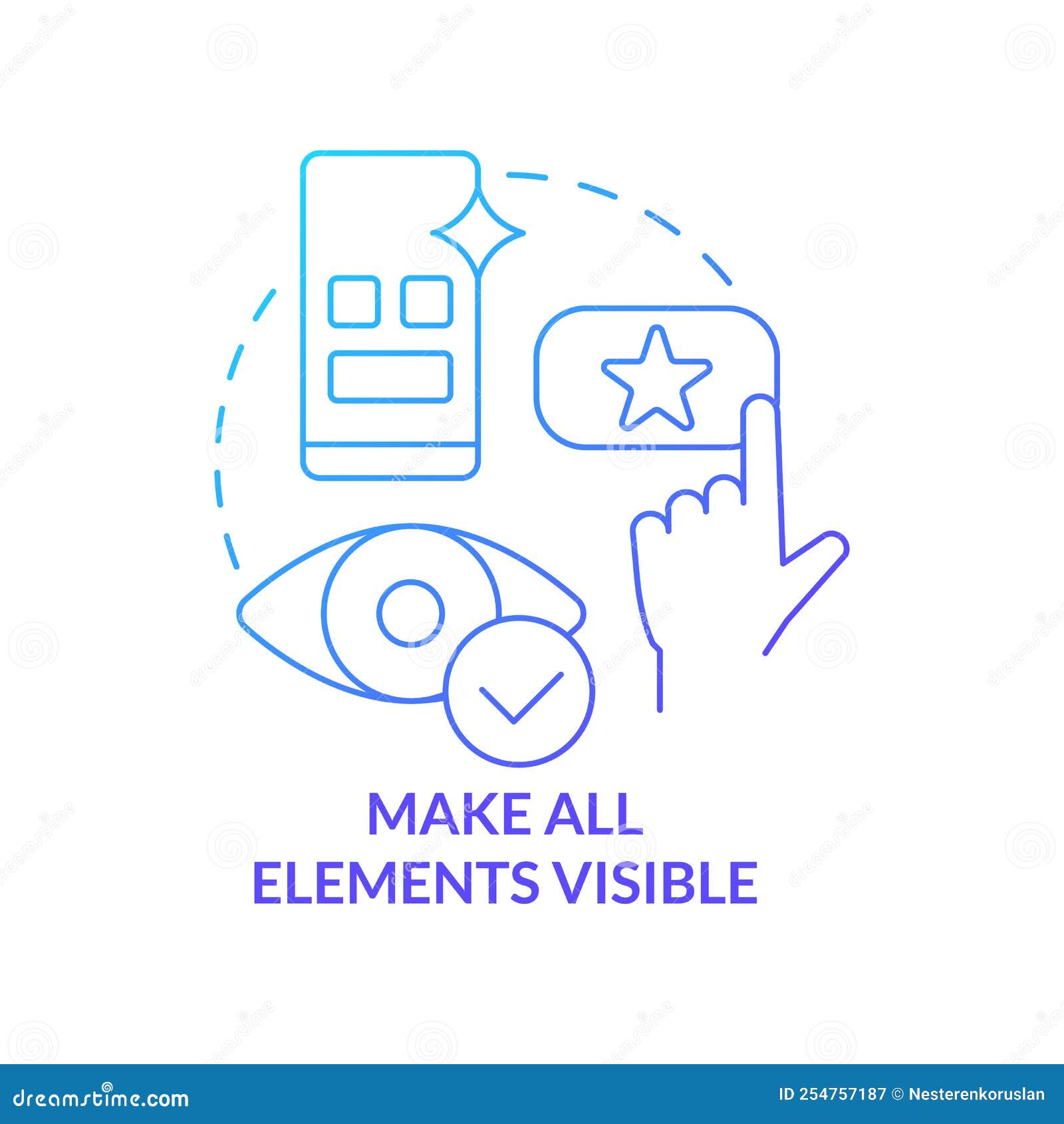 Make All Elements Visible Blue Gradient Concept Icon Stock Vector ...