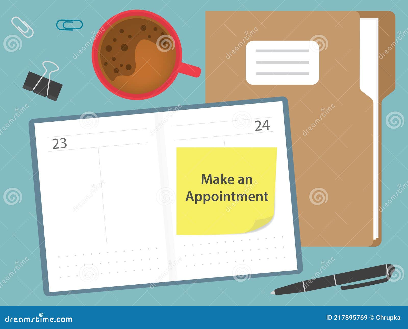 Make an Appointment Written on Yellow Sticky Note in Calendar Stock ...