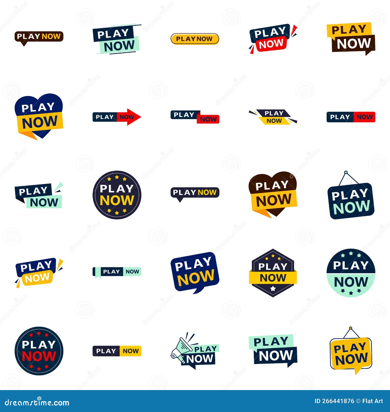 Make a Big Impact with Our Pack of 25 Play Now Banners Stock Vector ...