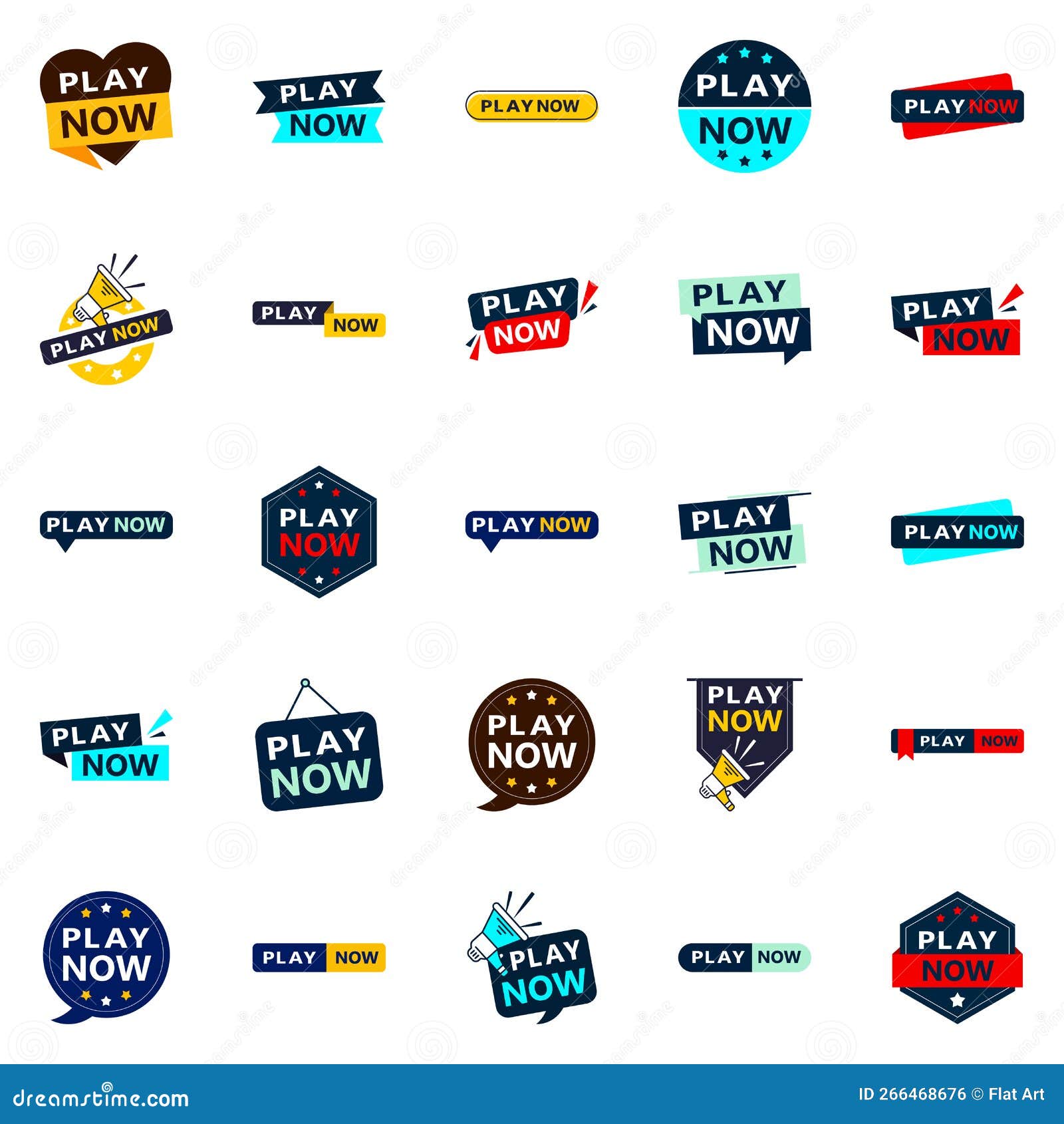 Make a Big Impact with Our Pack of 25 Play Now Banners Stock Vector ...