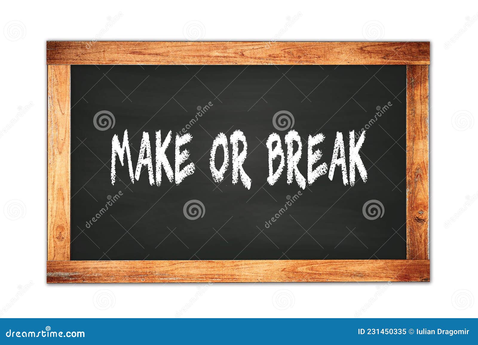 MAKE or BREAK Text Written on Wooden Frame School Blackboard Stock ...