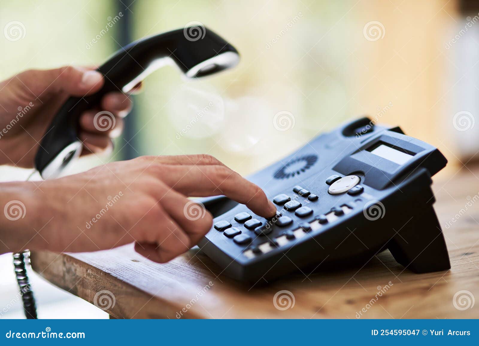 Make that Call and Make it Happen. a Man Dialing a Number on a ...