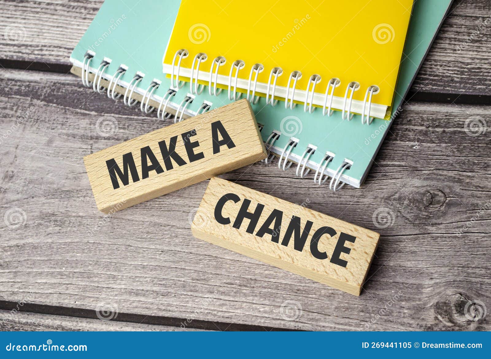 Make a Chance Symbol. Concept Words Content is King on Wooden Blocks ...