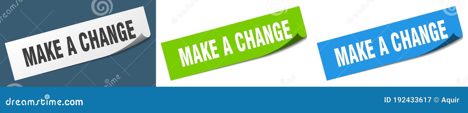 Make a Change Banner. Make a Change Speech Bubble Label Set. Stock ...