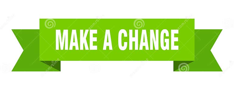 Make a change ribbon. stock vector. Illustration of sign - 191266620