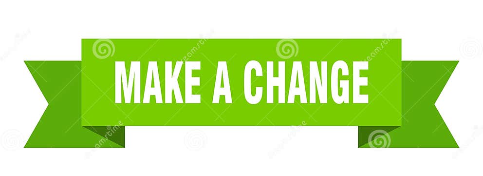 Make a change ribbon. stock vector. Illustration of sign - 191266620