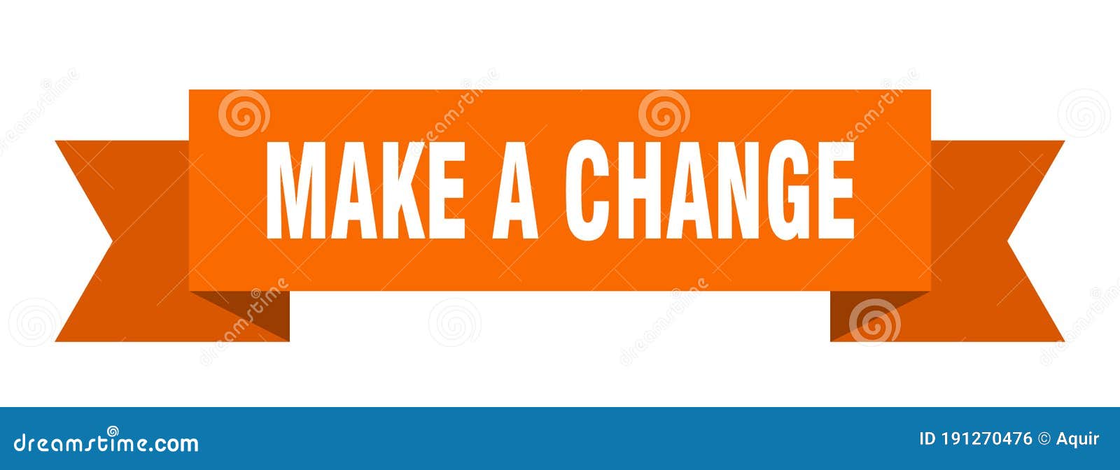 Make a change ribbon. stock vector. Illustration of white - 191270476