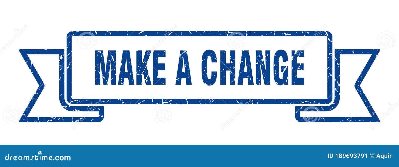 Make a change ribbon. stock vector. Illustration of stamp - 189693791