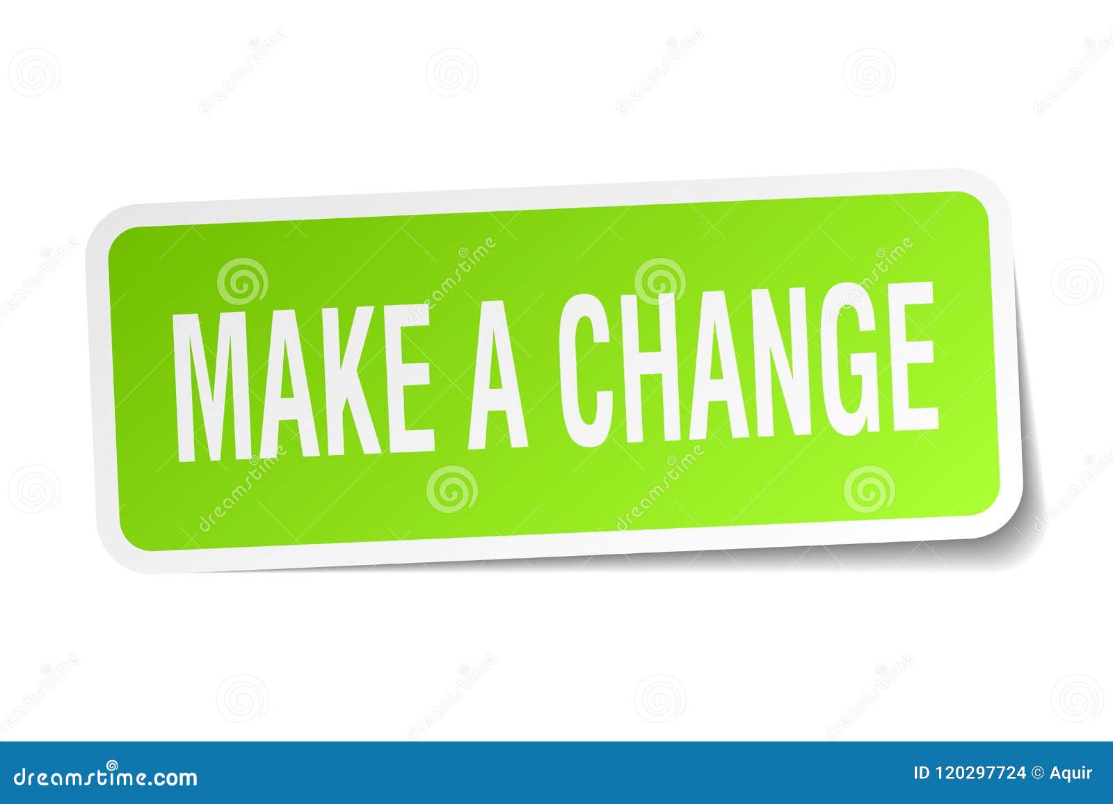 Make a change sticker stock vector. Illustration of green - 120297724