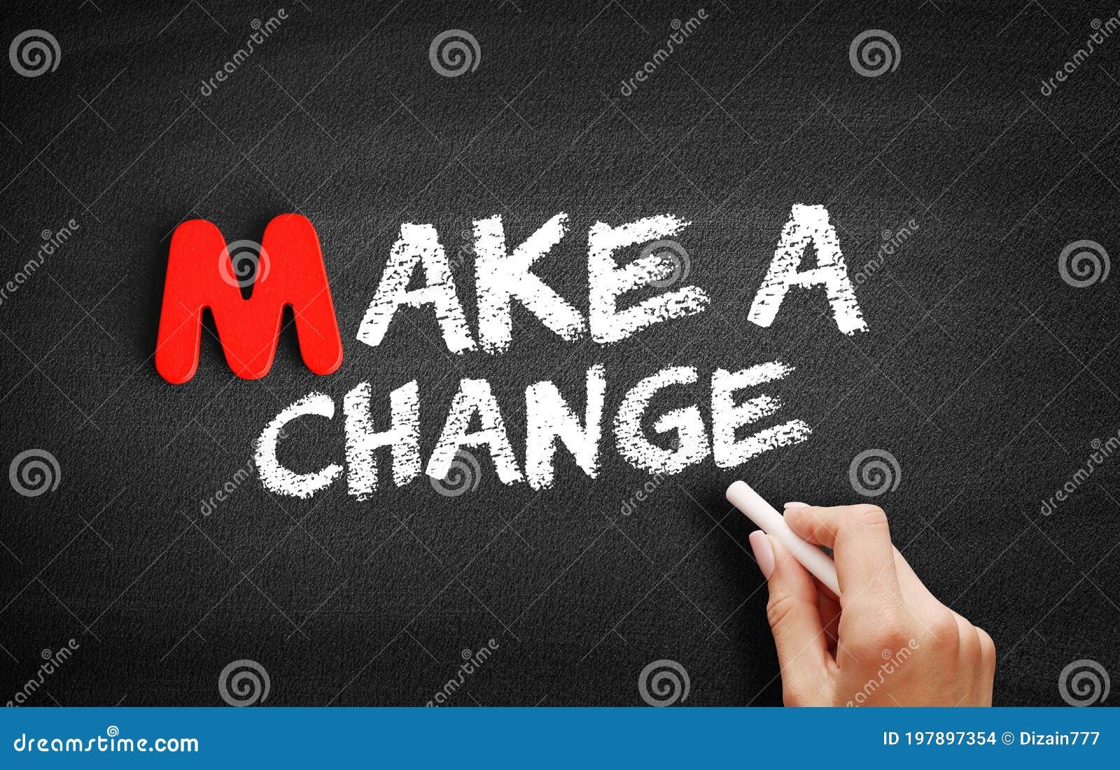 Make a Change Text on Blackboard Stock Photo - Image of opportunity ...