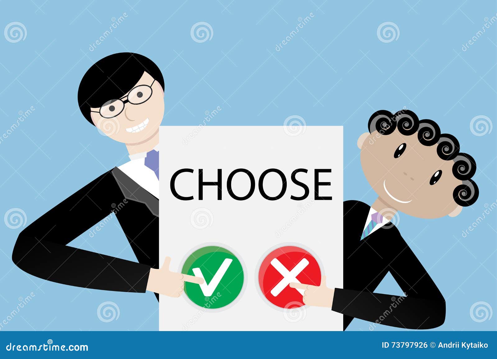 Make a choice concept stock vector. Illustration of cross - 73797926