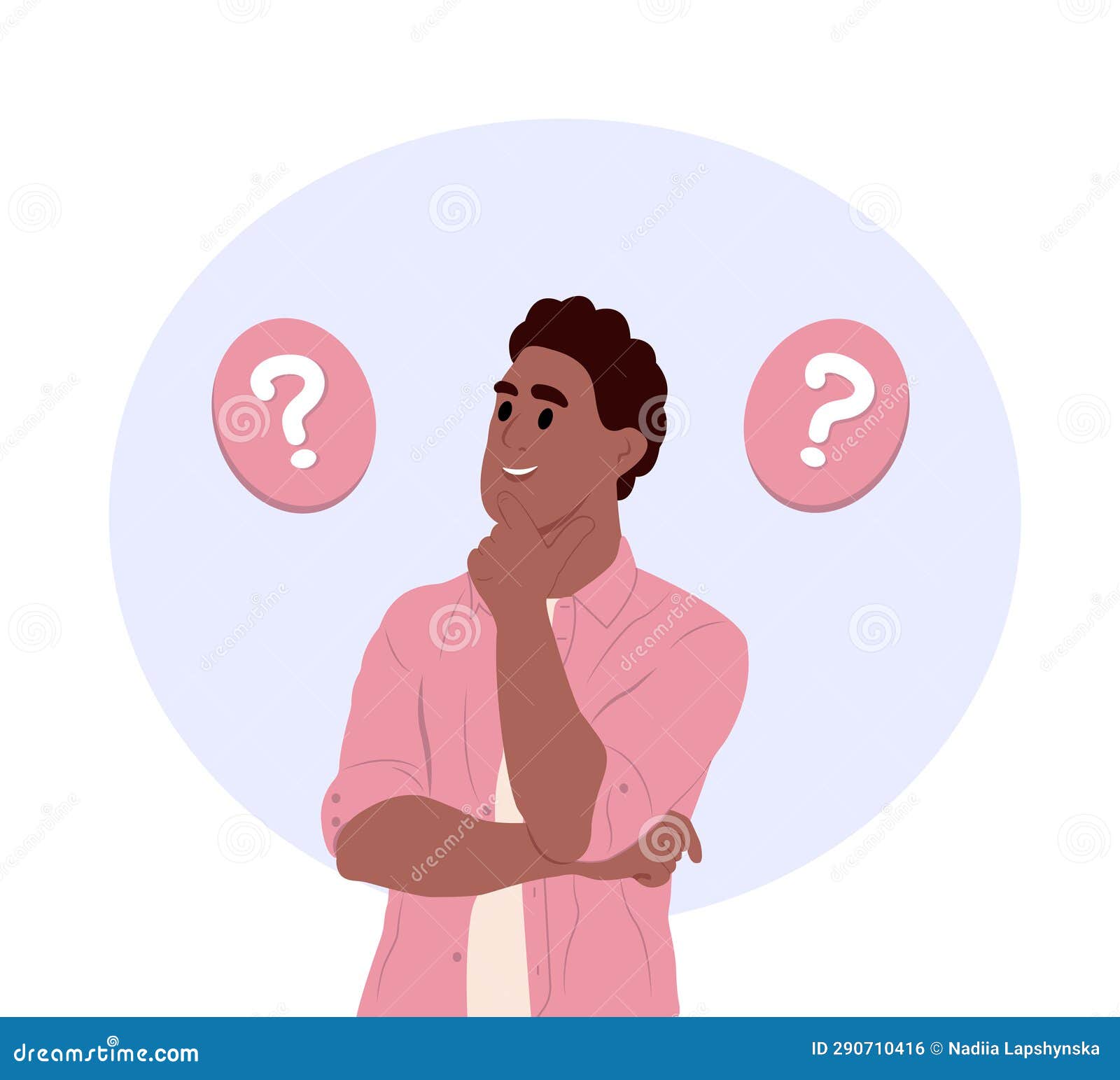 Make Choice, Decision Concept. a Young Black Man Makes a Choice, Thinks ...