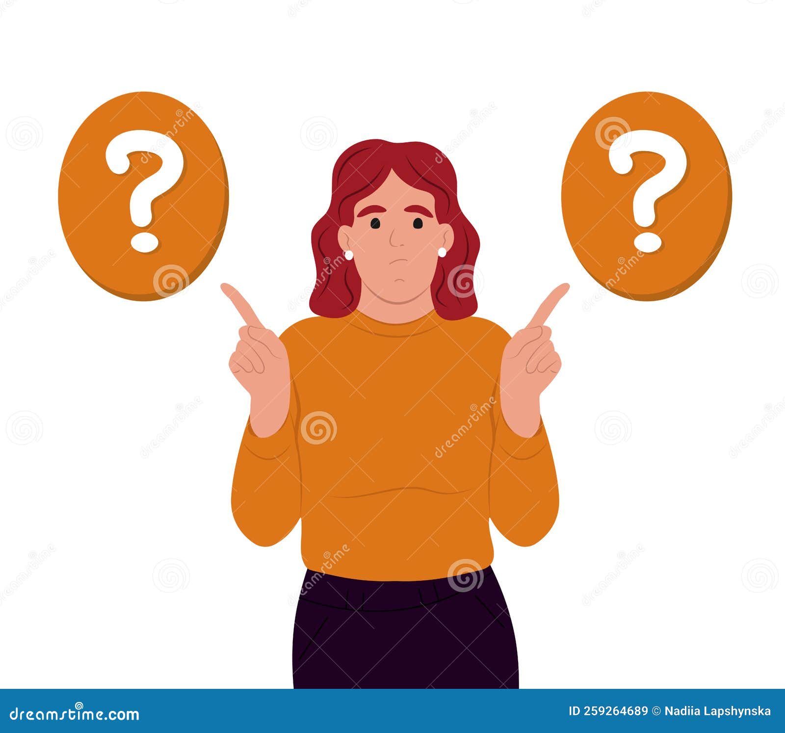 Make Choice, Decision Concept. a Young Woman Makes a Choice, Thinks ...