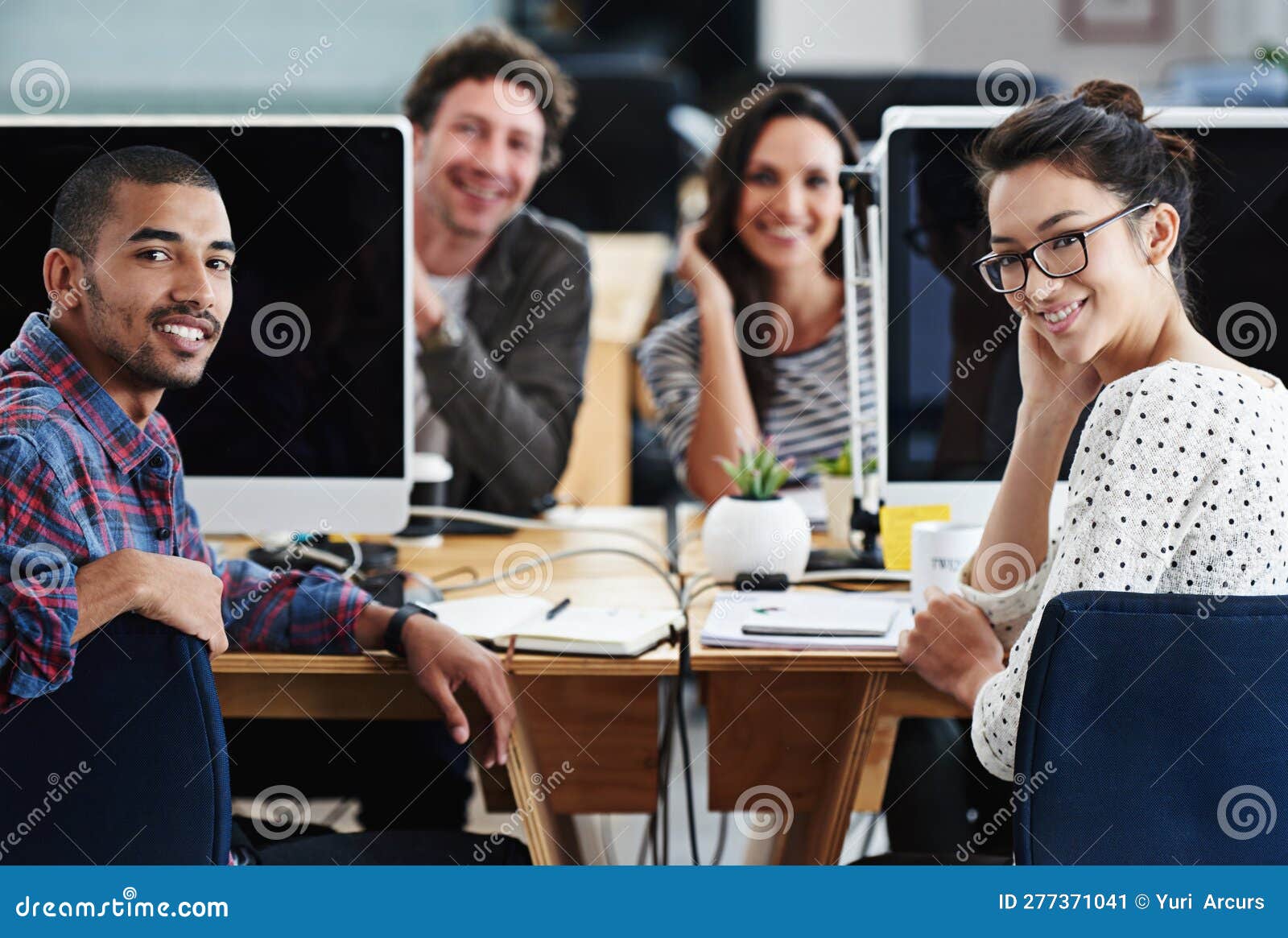 Make Creativity a Job. Portrait of a Group of Young Office Workers ...