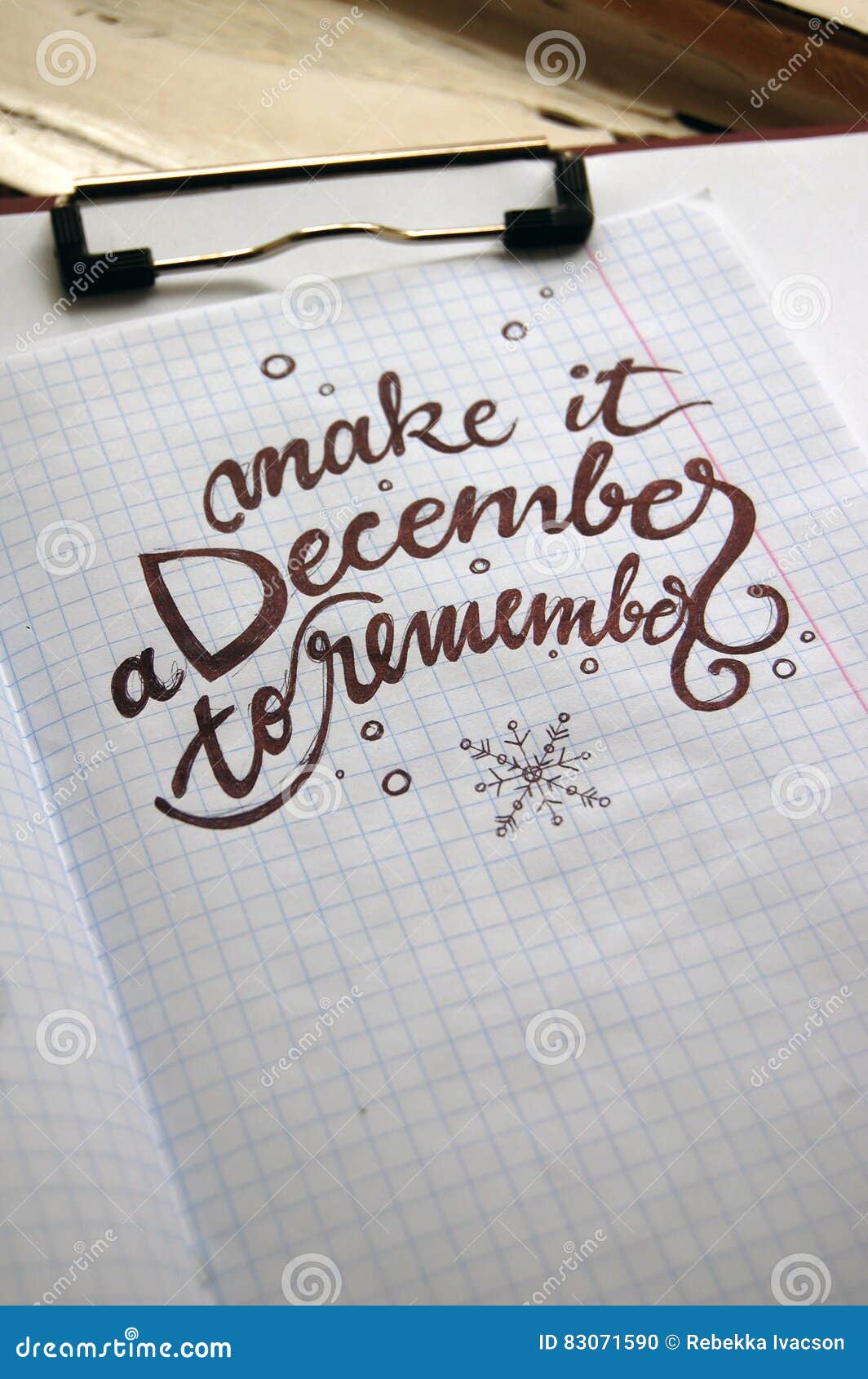 Make it a December To Remember Calligraphic Background Stock Photo ...