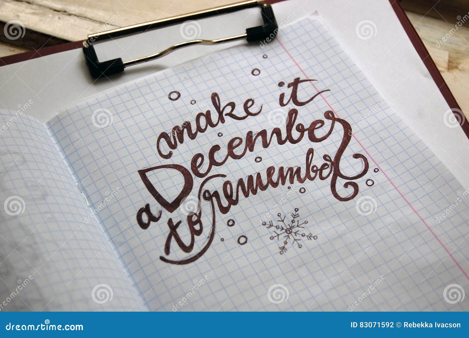 Make it a December To Remember Calligraphic Background Stock Photo ...