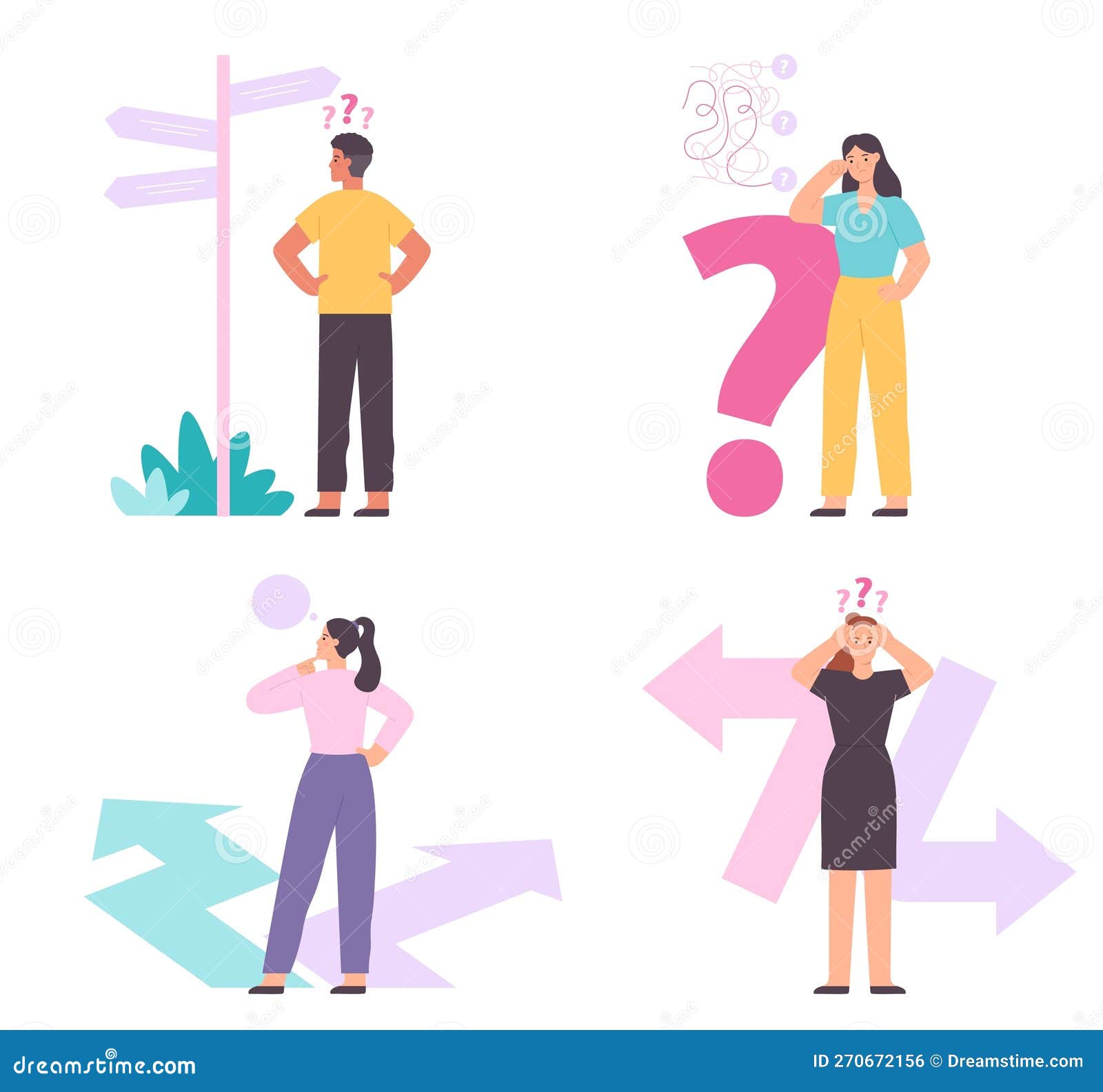 Make Decision Concept, Right and Wrong Solution Stock Illustration ...