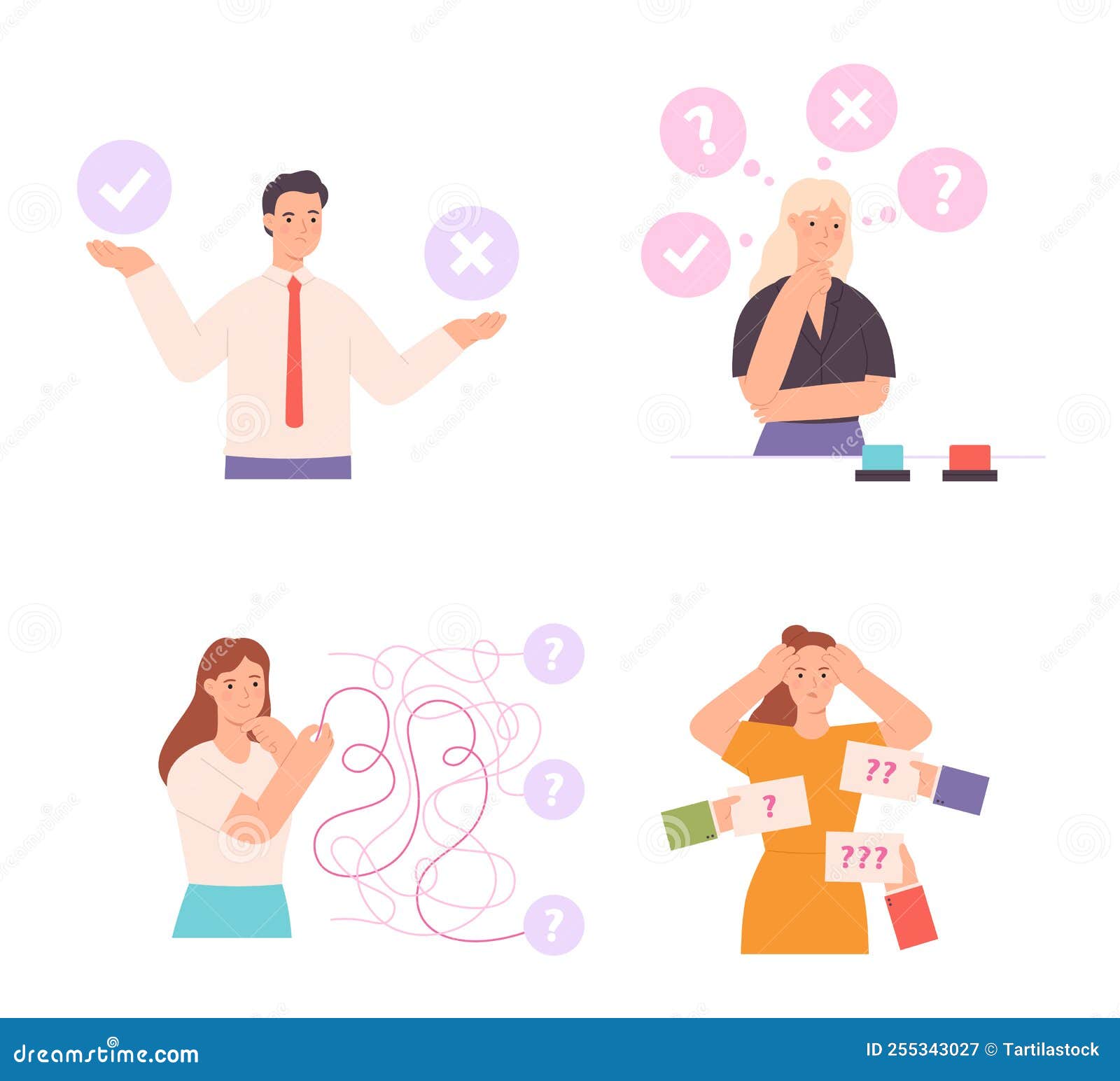 Make Decision Concept, Right and Wrong Solution Stock Vector ...