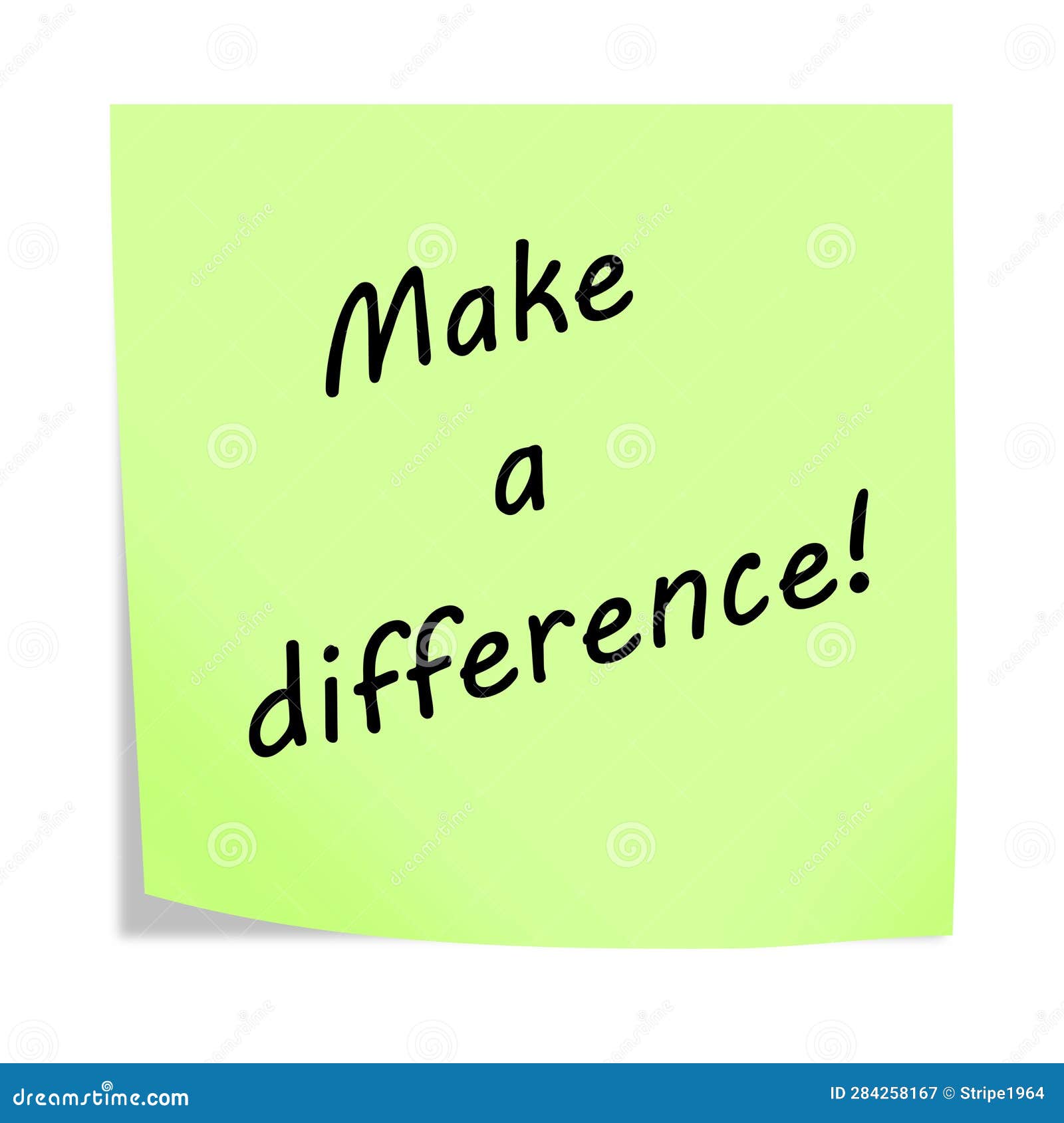Make a Difference 3d Illustration Post Note Reminder with Clipping Path ...