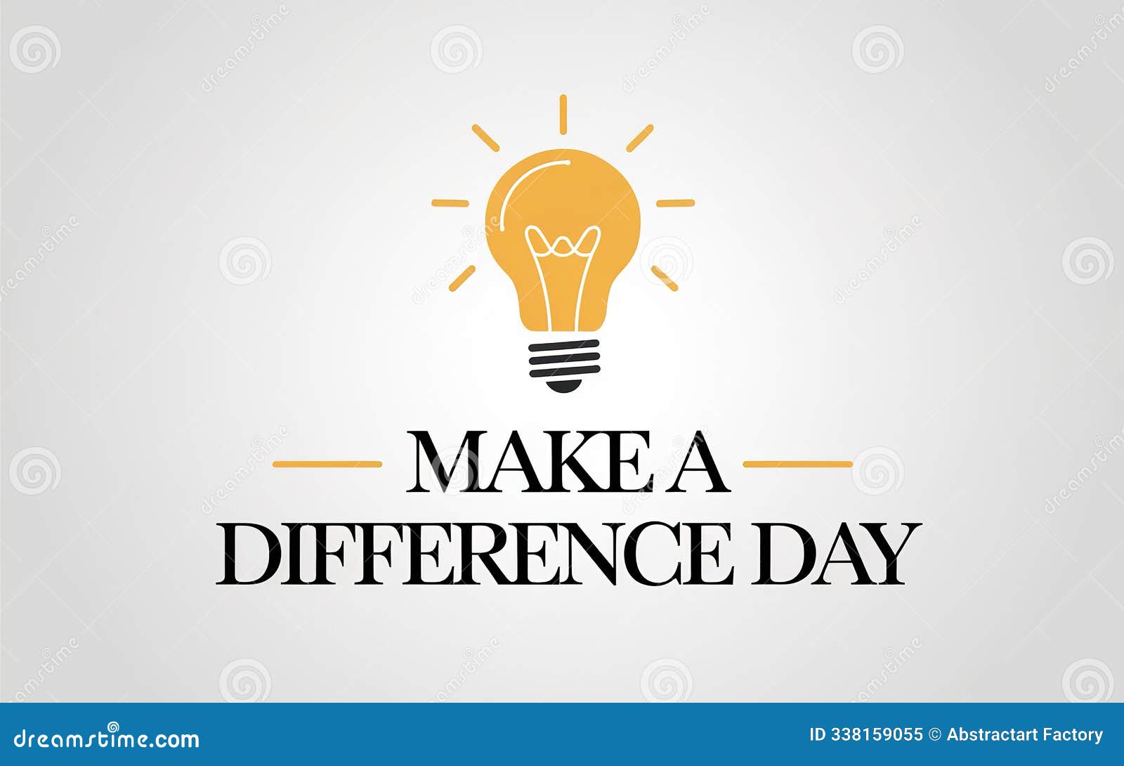Make a Difference Day Inspirational Lightbulb Illustration Stock ...