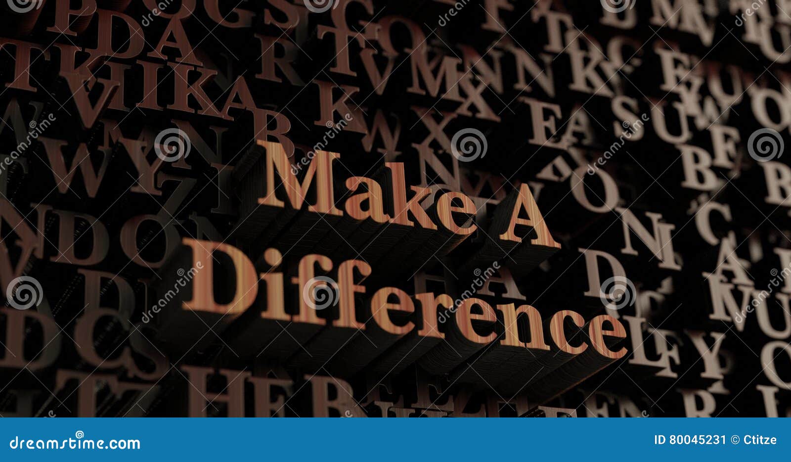 Make a Difference - Wooden 3D Rendered Letters/message Stock ...