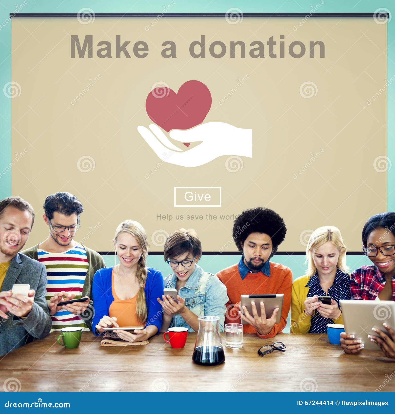 Make a Donation Helping Hands Charity Concept Stock Photo - Image of ...