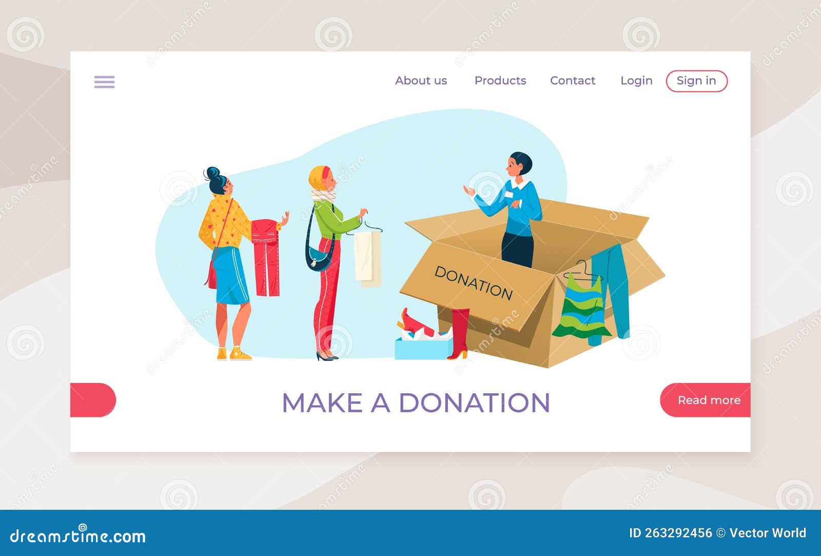Make Donation Web Application Website Banner, Template Landing Webpage ...