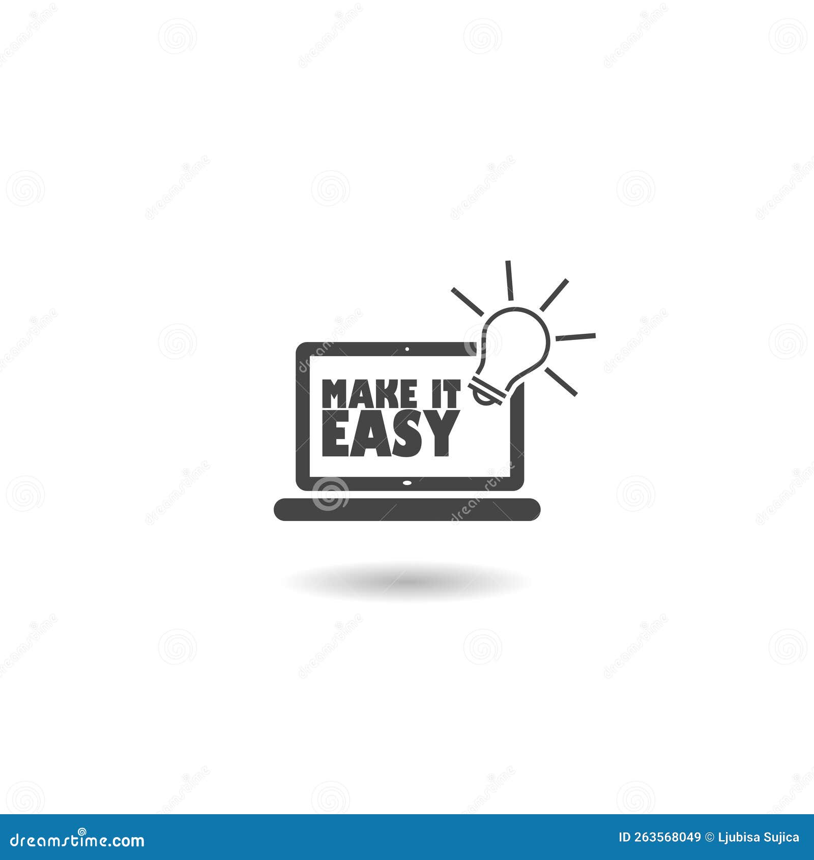 Make it Easy Laptop Concept Icon with Shadow Stock Vector ...